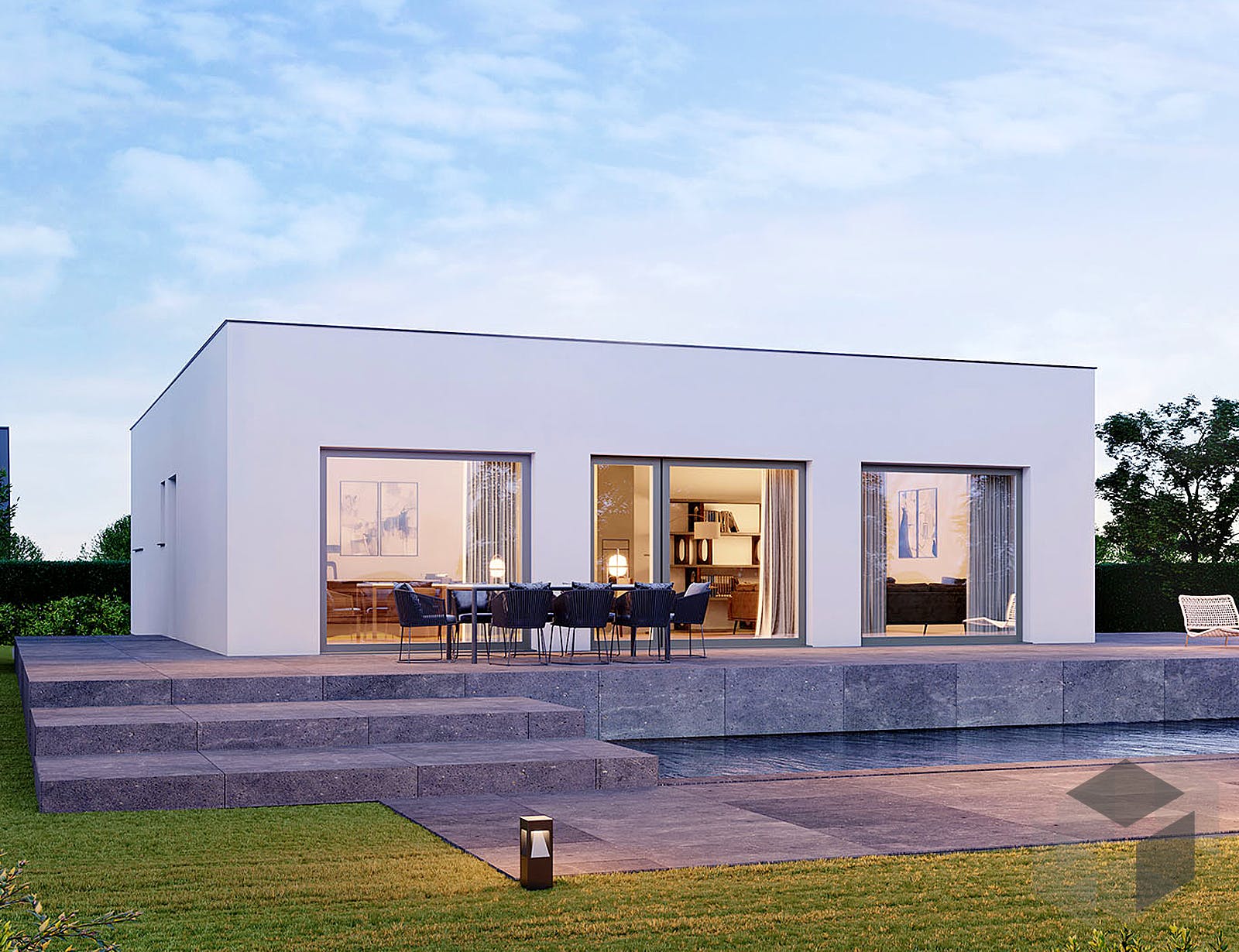 ELK Life Bungalow 122 - Flachdach | ELK Fertighaus | Fertighaus 120 m²